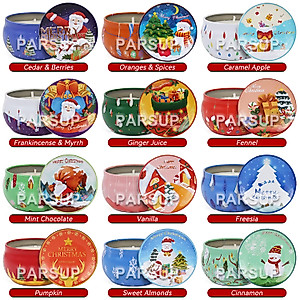 12 Pack Christmas Scented Candles, 2.5OZ Jar Candles, 12 Christmas Fragrances Scented Candle Set for Women, 12 Hour Burning Time, Candle Gift for Mom, Grandma, Teacher, Coworks