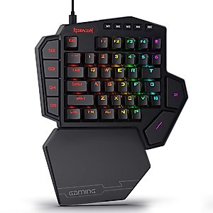 Redragon K585 DITI Wired One-Handed RGB Mechanical Gaming Keyboard, 42 Keys Type-C Professional Gaming Keypad w/Upgraded Hot-Swappable Socket, 7 Onboard Macro Keys & Detachable Wrist Rest