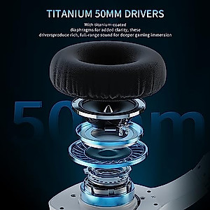 BINNUNE Wireless Gaming Headset with Noise Cancelling Microphone for PC PS4 PS5 Playstation 4 5, 2.4G Wireless Bluetooth USB Gamer Headphones with Mic for Laptop Computer