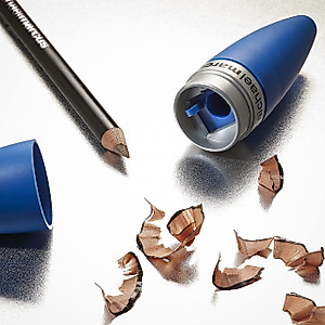 Michael Marcus Cosmetic Makeup Pencil Sharpener - 3-in-1 Essential Beauty Sharpener for Lip Liner, Eyebrow, and Eyeliner Pencil - Travel Friendly, Convenient, Compact & Easy to Clean (Blue)