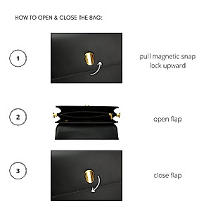 Scarleton Gold Top Handle Satchel Purses for Women, Handbags for Women, Crossbody Bags for Women, Shoulder Bag Purse Medium, H208401L - Black