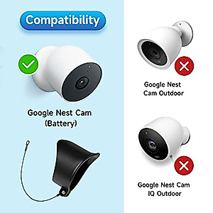 Ayotu Anti-Theft Mount for Google Nest Cam (Battery), Waterproof Barcket with Anti-Drop Cable Suitable for Outdoor Use, Black