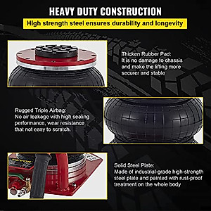 Mophorn Air Jack, 3 Ton/6600 LBS Air Bag Jack, Pneumatic Jack Fast Lift Up to 16 Inch, Air Jack for Your Cars(Short Handle)
