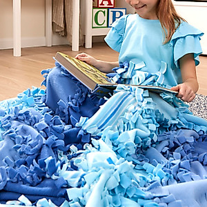 Melissa & Doug Created by Me! Striped Fleece Quilt No-Sew Craft Kit (48 Squares, 4 feet x 5 feet)