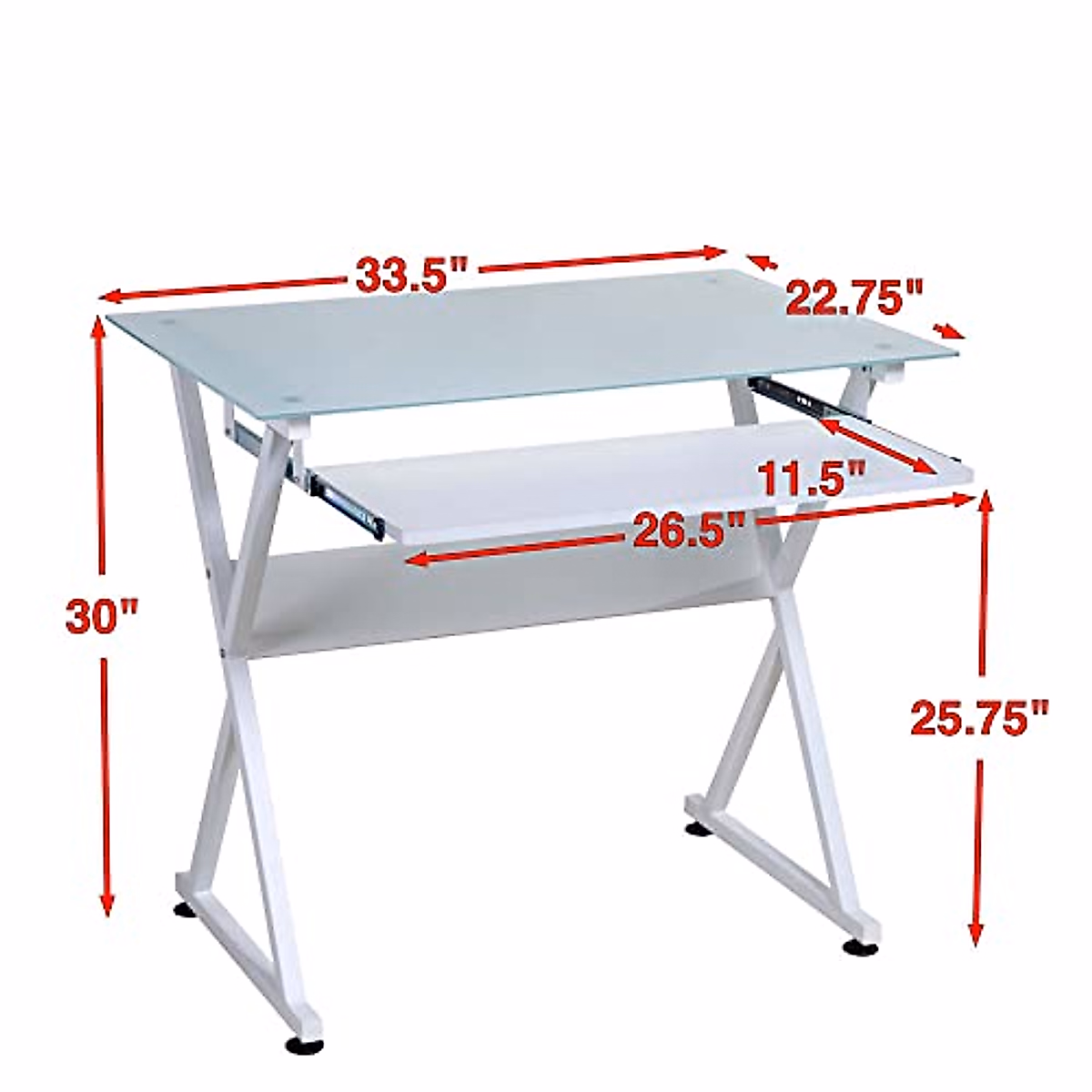 OneSpace Ultramodern Glass Computer Desk, Black