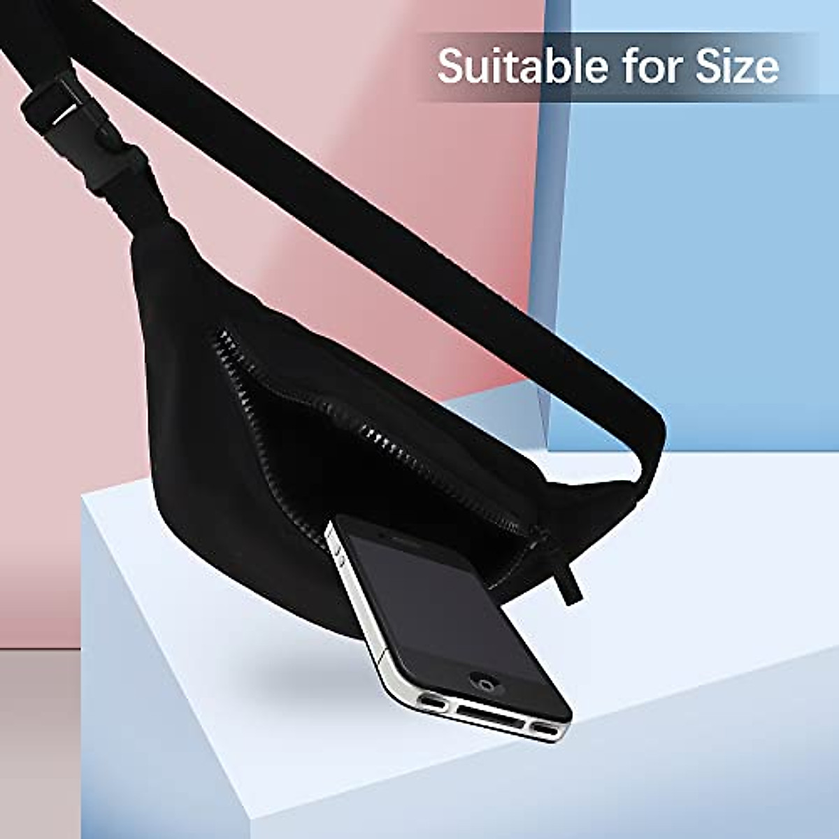 Waist Bag for Kids, Cute Fanny Pack for Little Boy Girls, Fashion Children's Bum Bag Lightweight Chest Bag Princess Mini Bags (Black)