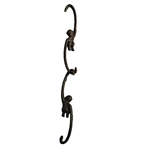 Midwest Craft House 12 Monkey Hooks Plant Camp Kettle Hook Chain Hanger CAST Iron Ape 9 1/4" Long