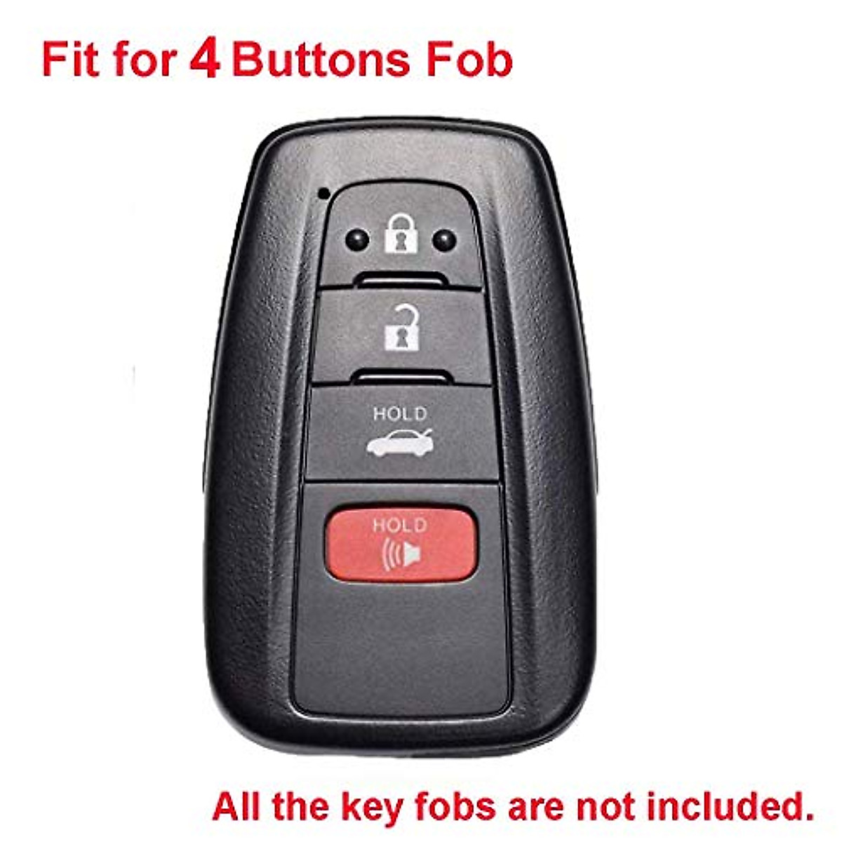 EXUNTECH 2pcs Silicone 4 Buttons Smart Key Fob Cover Remote Keyless Entry Bag Compatible with 2019 2020 2021 Toyota Highlander Camry Avalon C-HR Prius Corolla HYQ14FBC, Black Blue