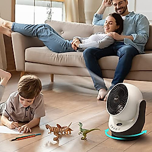 Comfort Zone CZHV82TWT 8" 3-Speed Oscillating with Remote Control, Electronic Controls, 90-Degree Tilt, 8-Hour Timer, White