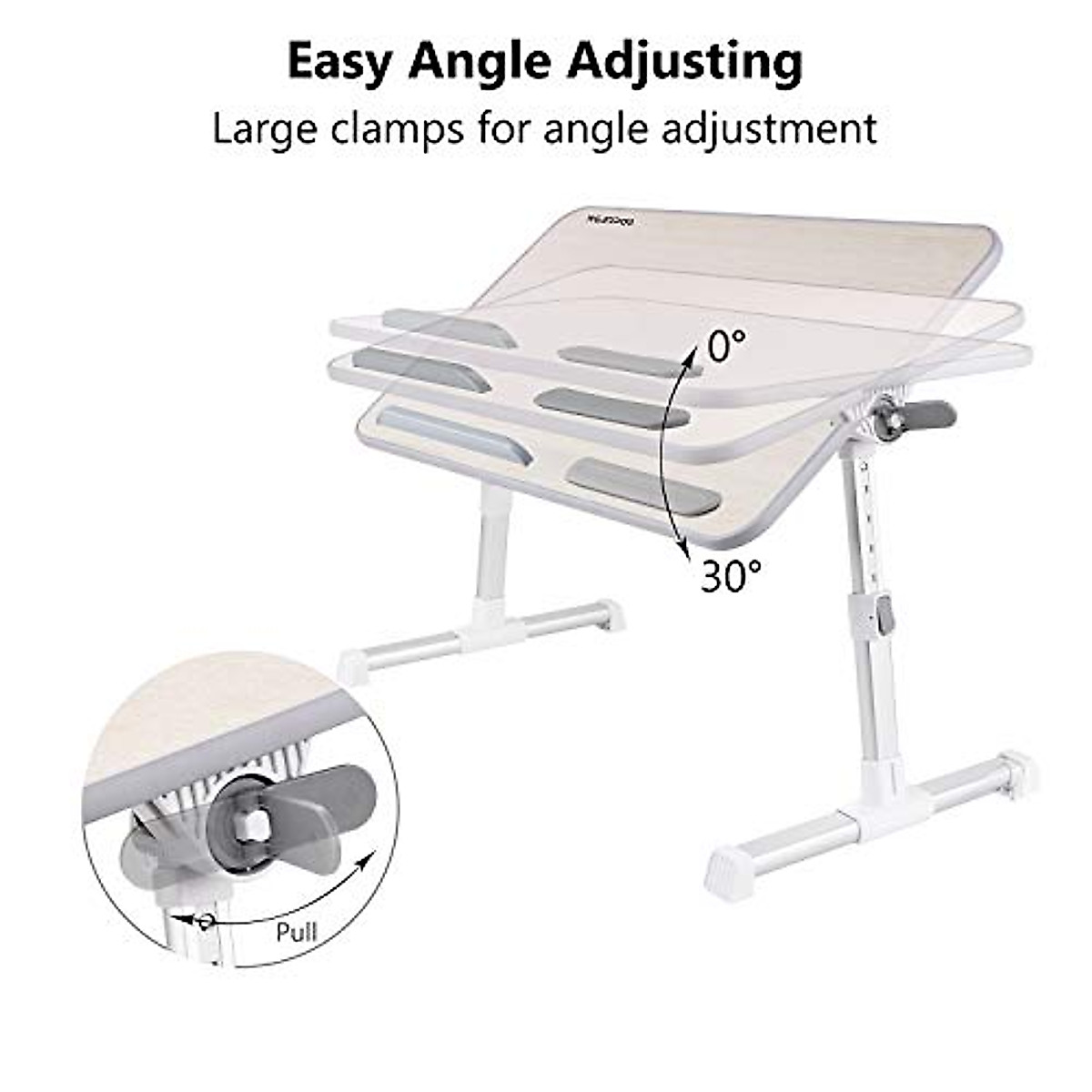 Laptop Bed Tray Table, Nearpow Adjustable Laptop Bed Stand, Portable Standing Table with Foldable Legs, Foldable Lap Tablet Table for Sofa Couch Floor - Medium Size