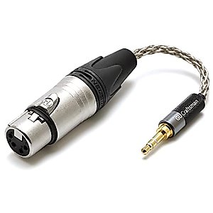 GUCraftsman 3.5mm Stereo Male to 4 Pin XLR Balanced Female Portable Headphone Adapter Cable 6N Single Crystal Silver Headphone Jack Convert Cable for Audio Players with 3.5mm Ports