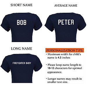 Fully Involved Stitching Firefighter Personalized Navy Baby Bodysuit (3 Months)