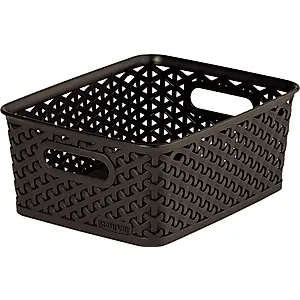 CURVER My Style Small Rectangular Storage Basket, Dark Brown, 4 Litre