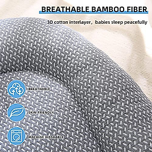 Hiseeme Baby Play Mats for Floor,Baby Lounger for Cover,100% Cotton Premium Breathable Whales Mat,Sleeping Bed Cover for Newborn,Machine Washable, Polyester,（Grey）