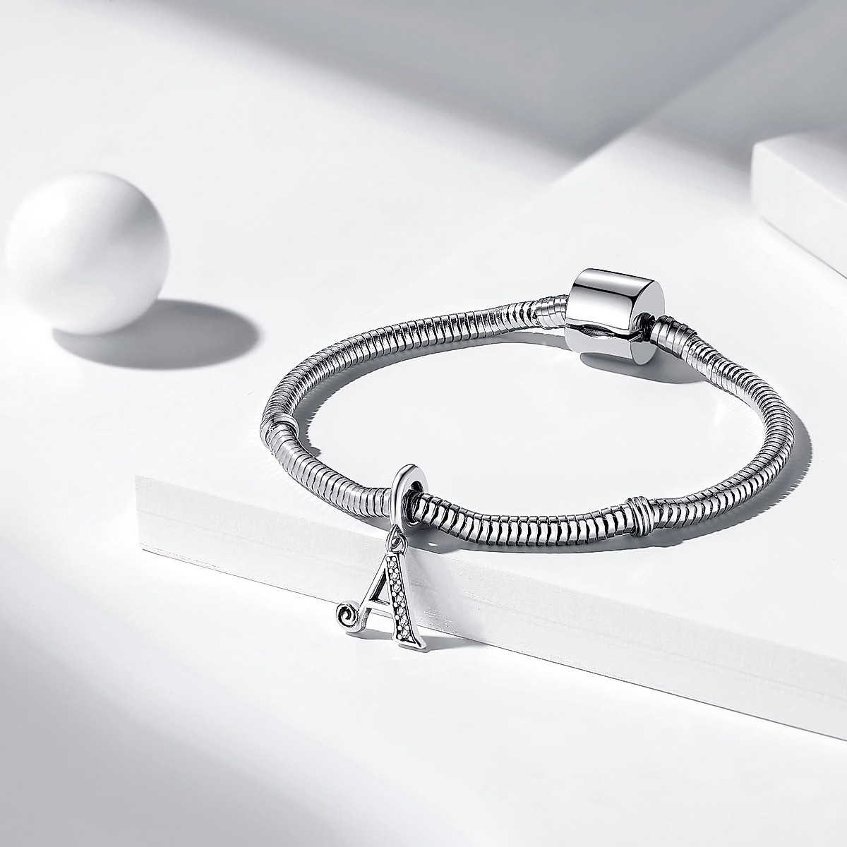 925 Sterling Silver Letter C Charms for Pandora Bracelets and Necklace Alphabet Initial Pendant Jewelry Gift for Women