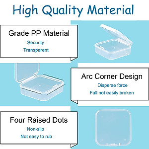 V-TOP 24 Pack Small Clear Plastic Storage Containers with Hinged Lids for Organizing, Mini Beads Storage Containers Box for Jewelry, Hardware, Game Pieces, Crafts,Tiny Beads and More Small Items