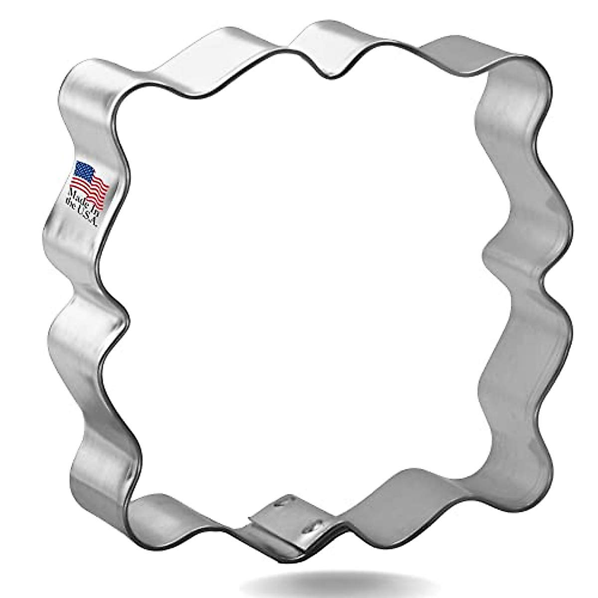 Fancy Square Plaque Cookie Cutter - Made in the USA – Foose Cookie Cutters Tin Plated Steel Fancy Square Plaque Cookie Mold (3.75 Inch)