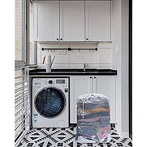 Nicunom 6 Pack Sturdy Coarse Mesh Laundry Bags, 24"x 36" Large Drawstring Laundry Bag Durable Machine Washable Storage Bag for College, Dorm and Apartment Dwellers, White