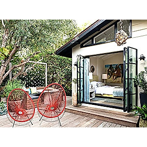 Kingmys Acapulco Woven Lounge Chair for Indoor and Outdoor Use (2PC Red)