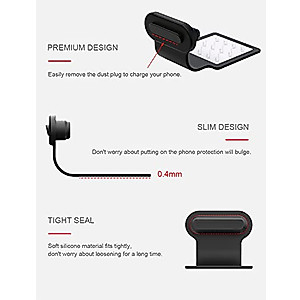 Gavemi Phone Dust Plug, Compatible with iPhone Lightning Port Protects Charging Port Anti Dust Cover (Black)