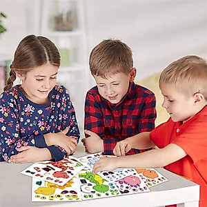 24 Pieces Make Your Own Dinosaur Stickers Make A Face Stickers for Kids Toddlers with Dinosaur System DIY Craft Stickers Kids Party Favor Supplies Crafts