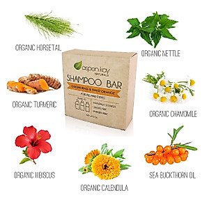 Lemongrass & Sweet Orange Shampoo & Conditioner Bar With Mini Soap Dish – Bars Made With Natural & Organic Ingredients, Sulfate-Free, Cruelty-Free & Vegan 3 Ounce Bar