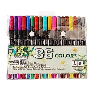 Watercolour Brush Pen Set, Professional Soft Dual Tip Paint Marker Set for Adult Coloring Books Drawing Calligraphy