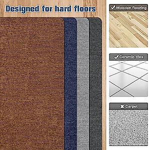 Corduroy Chair Mat for Hardwood Floor, 55"x35" Office Chair Mat Desk Chair Mat for Rolling Chair, Large Anti-Slip Backing Low-Pile Office Rug Floor Mat for Office/Home Light Grey