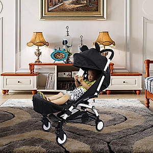 bluesa Stroller Footrest Extended Seat Board for Stroller, Adjustable Pram Feet Extension Footrest, Detachable Infant Pram Footboard, Portable Lightweight Seat Extension Board Foot Drag