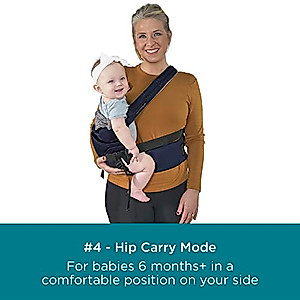 Contours Baby Carrier Newborn to Toddler | Journey GO 5 Position Convertible Easy-to-Use Baby Carrier with Pockets for Men and Women, Face in, Face Out, Front, Back & Hip (8-45 lbs) - Cosmos Navy