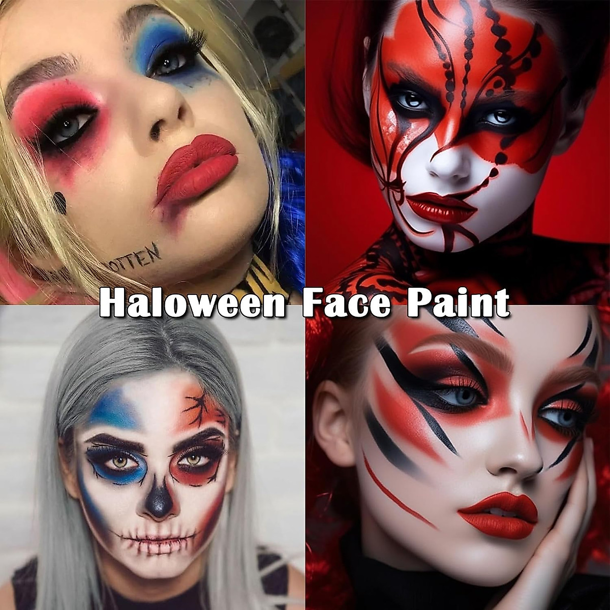 4 Colors Face Paint Kit, Sports Events Special Effects Makeup Kit， Eye Black Sticks Cream Blendable Body Paint Sticks for Softball Baseball Football Sports Halloween Cosplay Costume Makeup