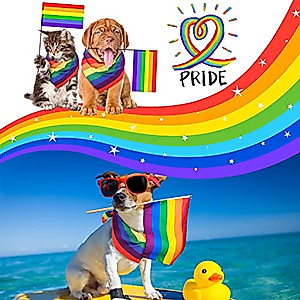 50 Pieces Rainbow Dog Bandanas Bulk Pride Dog Bandanas Rainbow Dog Scarf Rainbow Accessories for Small Medium Large Dog Pet Costume Accessories Decoration
