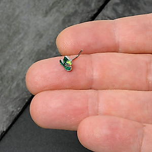 Body Candy Womens 20G 7mm 316L Steel L Shaped Nose Ring Top Hat Shamrock Mens Nose Stud Body Piercing Jewelry