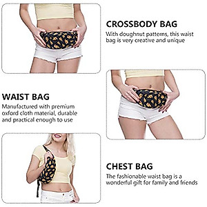 Amosfun 1 Pc Pizza Woman Outdoor Waist Bag Sport Travel Portable Chest Bag (Black) for Women