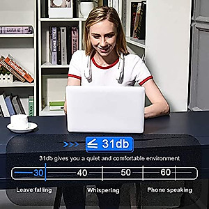 Anwick Portable Neck Fan, Hands Free Bladeless Personal Fan, 3 Speed Leafless Rechargeable USB Wearable Cooling Fan, 360° Cooling Hanging Fan, Women Men Office Travel