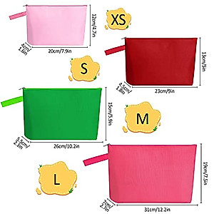 Sinzip 10 Pieces Cotton Canvas Makeup Bag with Bottom and Strap, Multi-Purpose Cosmetic Bag with Zipper Travel Toiletry Pouch, Blank DIY Craft Bag Pencil Bag (Multicolor 02, M) (MN-WB07)