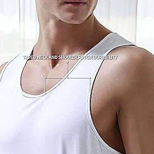 AORGSVI Men's Tank Tops Undershirts 3-Pack, Crew Neck Modal Comfort Soft Multipack A-Shirt White