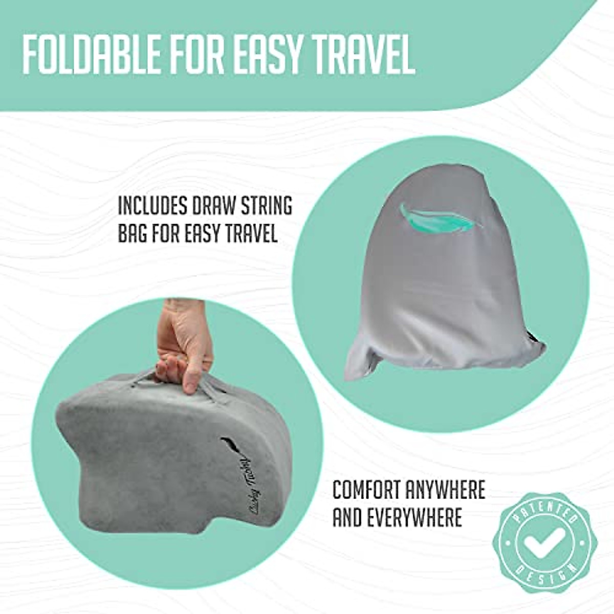 Cushy Tushy Premium Foldable Travel Seat Cushion - for Relief of Lower Back, Sciatic, Butt and Tailbone Pain - for Home & Office Use, Perfect for Travel or Driving - Coccyx Seat Cushion
