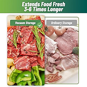 Vacuum Sealer Bags for Foods, 3 Rolls 8"X20' Vacuum Sealer Bags, Food Grade BPA Free Bag Rolls, Commercial Dispenser Food Bags for Storage, Meal Prep or Sous Vide