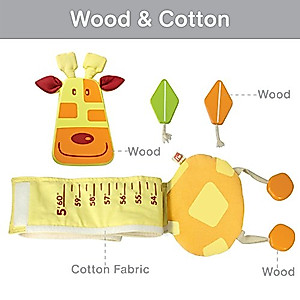 I'm Wood and Fabric Wall Growth Chart, Height Measurement, Scale, Ruler for Kids (Cow)