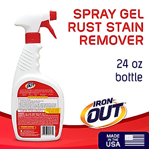Iron OUT Spray Gel Rust Stain Remover, Remove and Prevent Rust Stains in Bathrooms, Kitchens, Appliances, Laundry, Outdoors, white