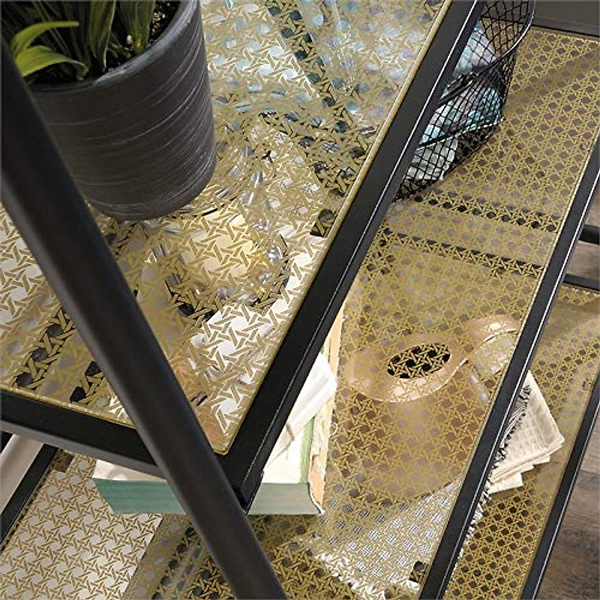 Sauder Boulevard Café Open Shelving, Black finish