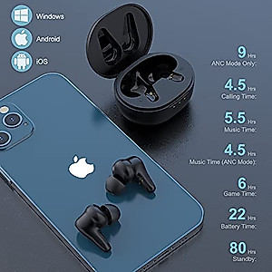HTC True Wireless Earbuds Plus - ANC, Active Noise Cancellation IPX5 Water Resistant Bluetooth 5.0 with ENC, Stereo in-Ear Touch Control Earbuds