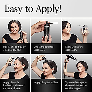 Michel Mercier Hair Root Touch Up Spray | No-Mess Instant Hair Dye with Unique Applicator | Natural Looking Hair Color (Black)