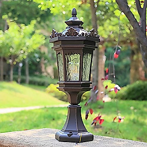 Lights Outdoor Die-cast Aluminum IP65 Waterproof Anti-Rust Pillar Door Post Light Terrace Landscape Exterior Lanterns Column Lamp Commercial Streetlights for Park Garden Community Lighting Stadium