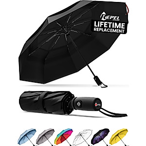 Repel Umbrella Windproof Travel Umbrella - Wind Resistant, Small - Compact, Light, Automatic, Strong Steel Shaft, Mini, Folding and Portable - Backpack, Car, Purse Umbrellas for Rain - Men and Women