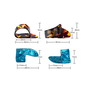 Thumb Finger Picks Plectrum With Plastic Picks Case, 1 Dozen (3 Pairs) SUNLP Celluloid Guitar thumb finger picks Mandolin Banjo thumb finger picks and Free 8pcs 0.46mm Guitar Picks (Mix Color)