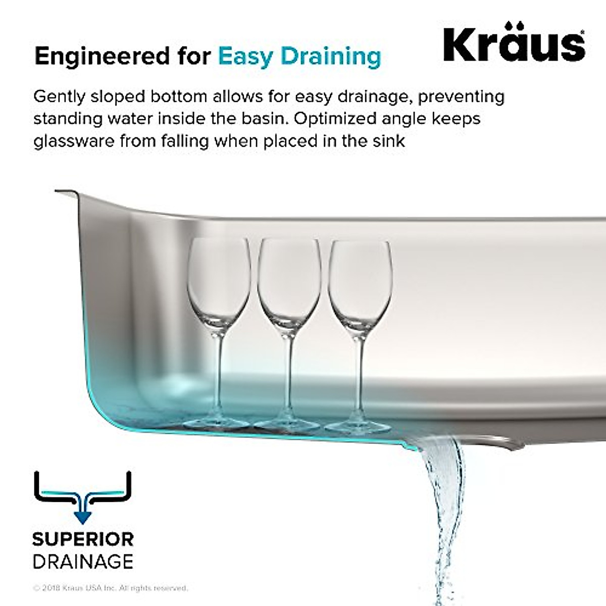 Kraus KBU11 20 inch Undermount Single Bowl 16 gauge Stainless Steel Kitchen Sink