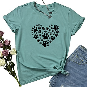 LOOKFACE Women Cute Graphic Shirts Light Green Large