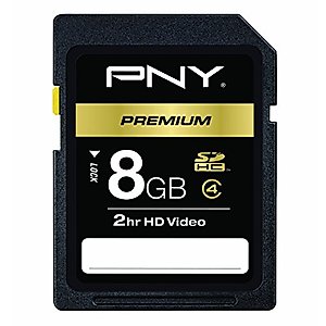 PNY Optima 8GB SDHC Class 4 Flash Memory Card P-SDHC8G4H-GE